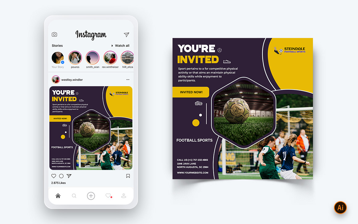 Sport Tournaments Social Media Instagram Post Design Template-02