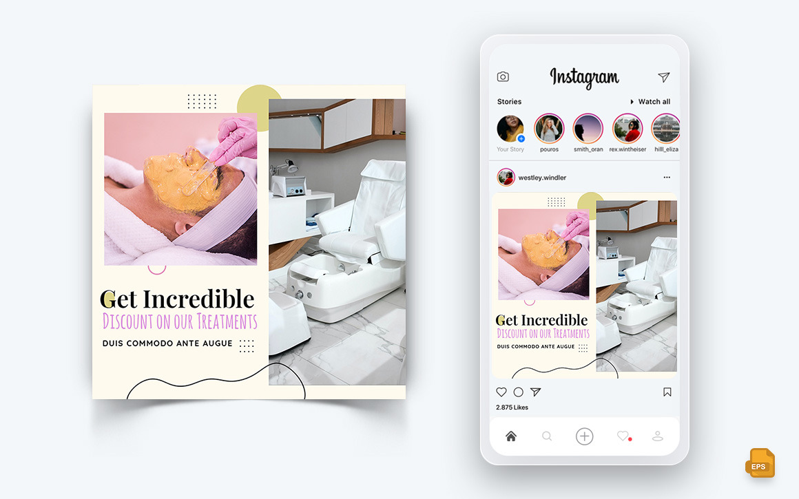 Beauty Salon and Spa Social Media Instagram Post Design-40