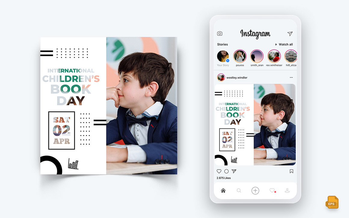 International Childrens Book Day Social Media Instagram Post Design-08