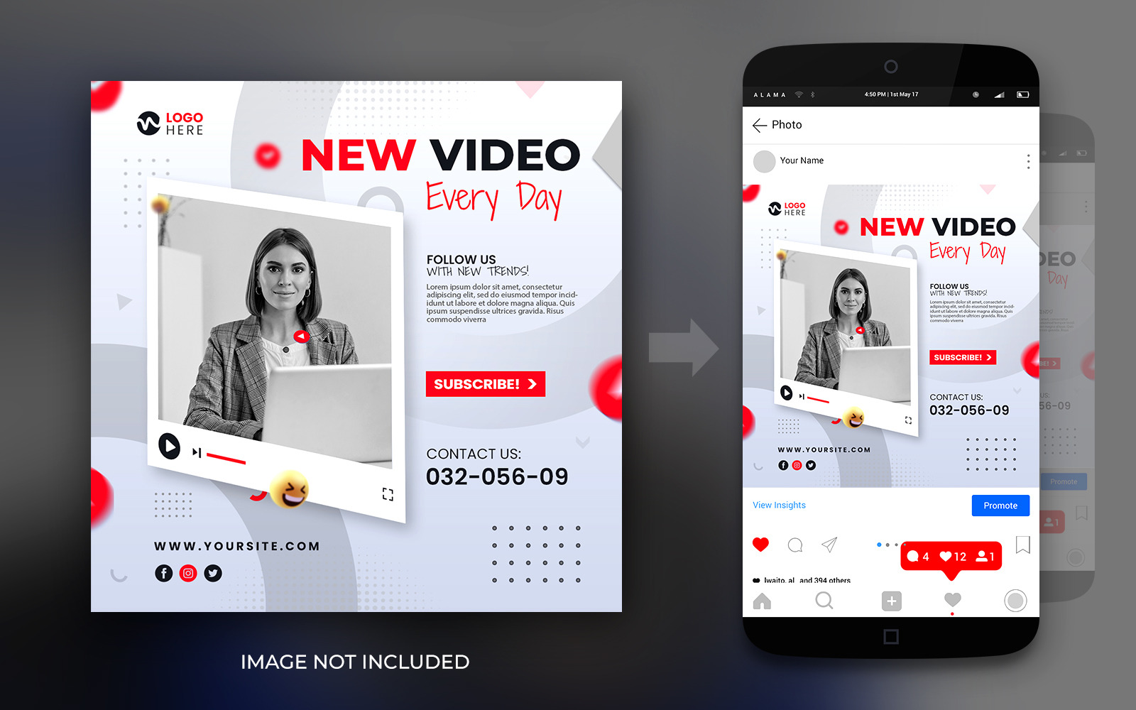 Flat Design Instagram Posts Influencer Or Social Media Post Banner ...