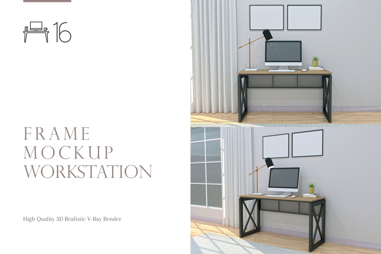 Workstation Frames & Screen Mockup Set-16