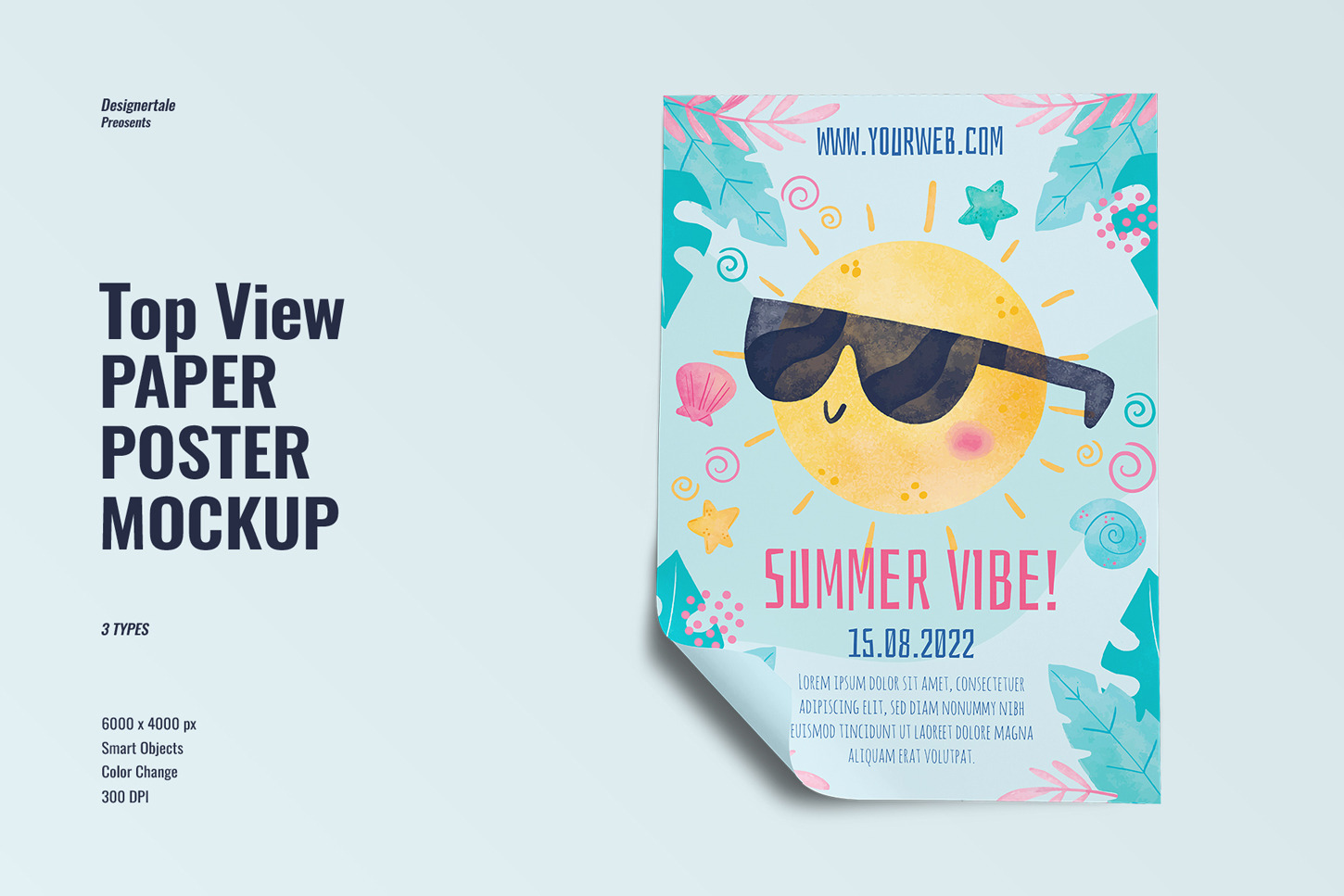 Top View Paper Poster Set Mockup #266673 - TemplateMonster