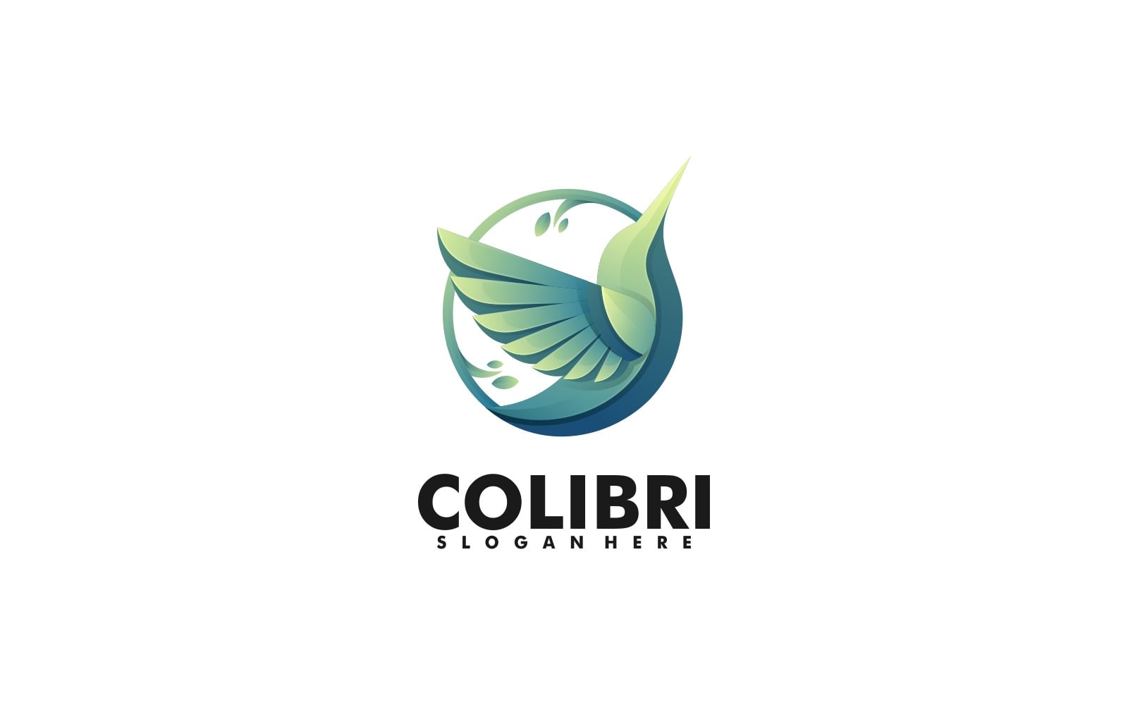 Vector Colibri Gradient Logo #267065 - TemplateMonster