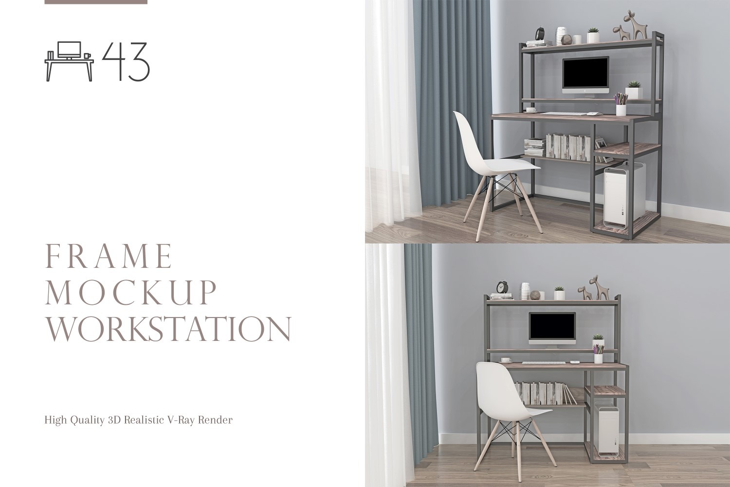 Workstation Screen Mockup, Workplace Study Table Set-43