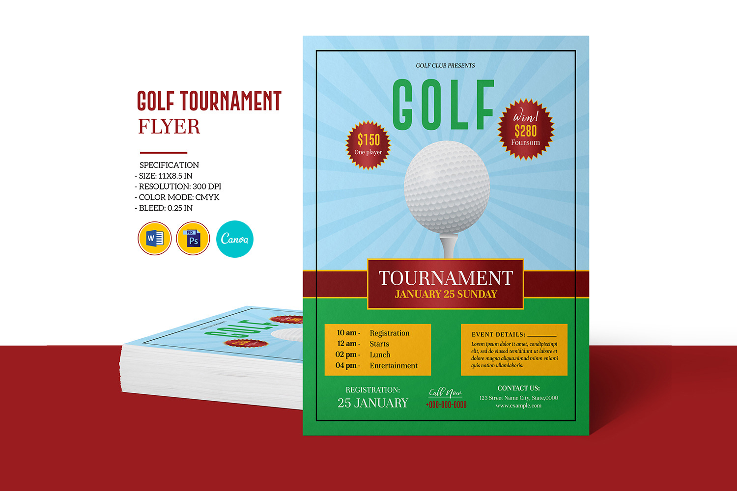 Golf Tournament Flyer Design Template - TemplateMonster