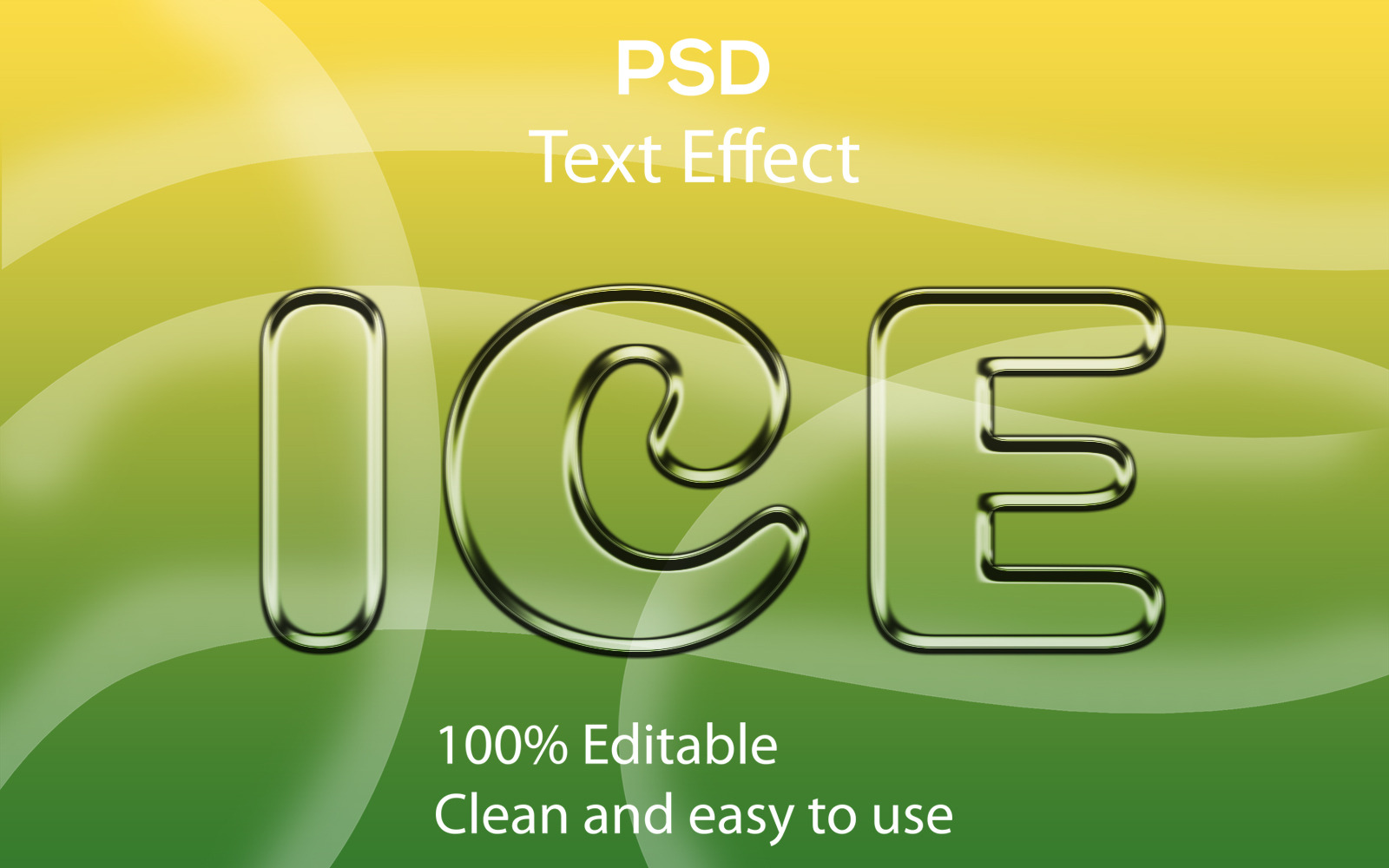 Glace | Effet de texte en verre Psd modifiable de glace | Effet de ...