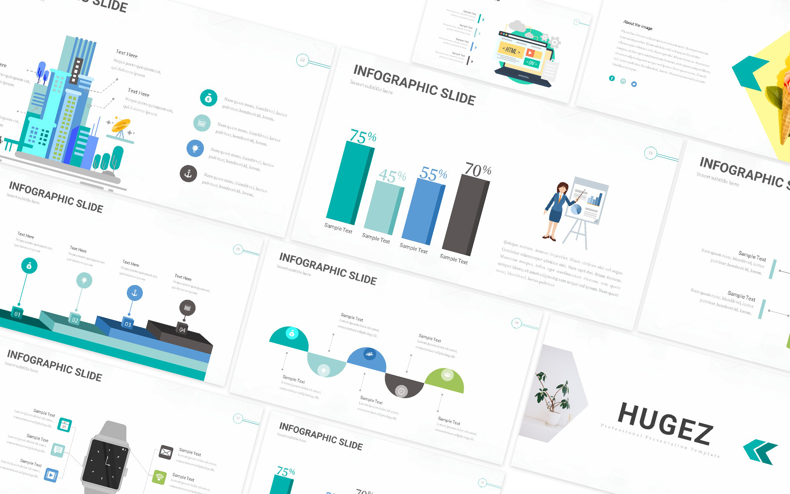 Modelo de Powerpoint Profissional Huges - TemplateMonster