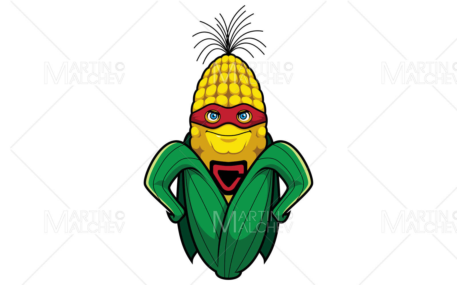 Corn Superhero Mascot Vector Illustration - TemplateMonster