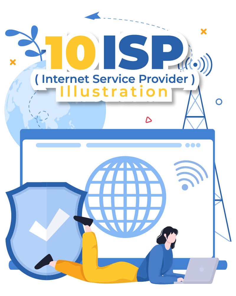 10 ISP or Internet Service Provider Illustration