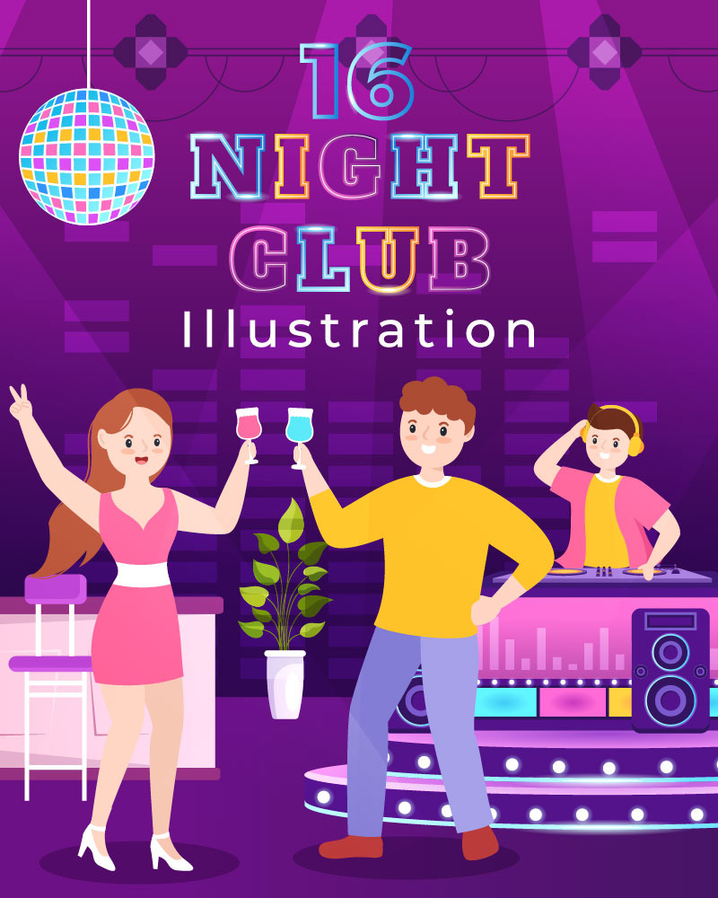 15 Night Club Illustration #268607 - TemplateMonster