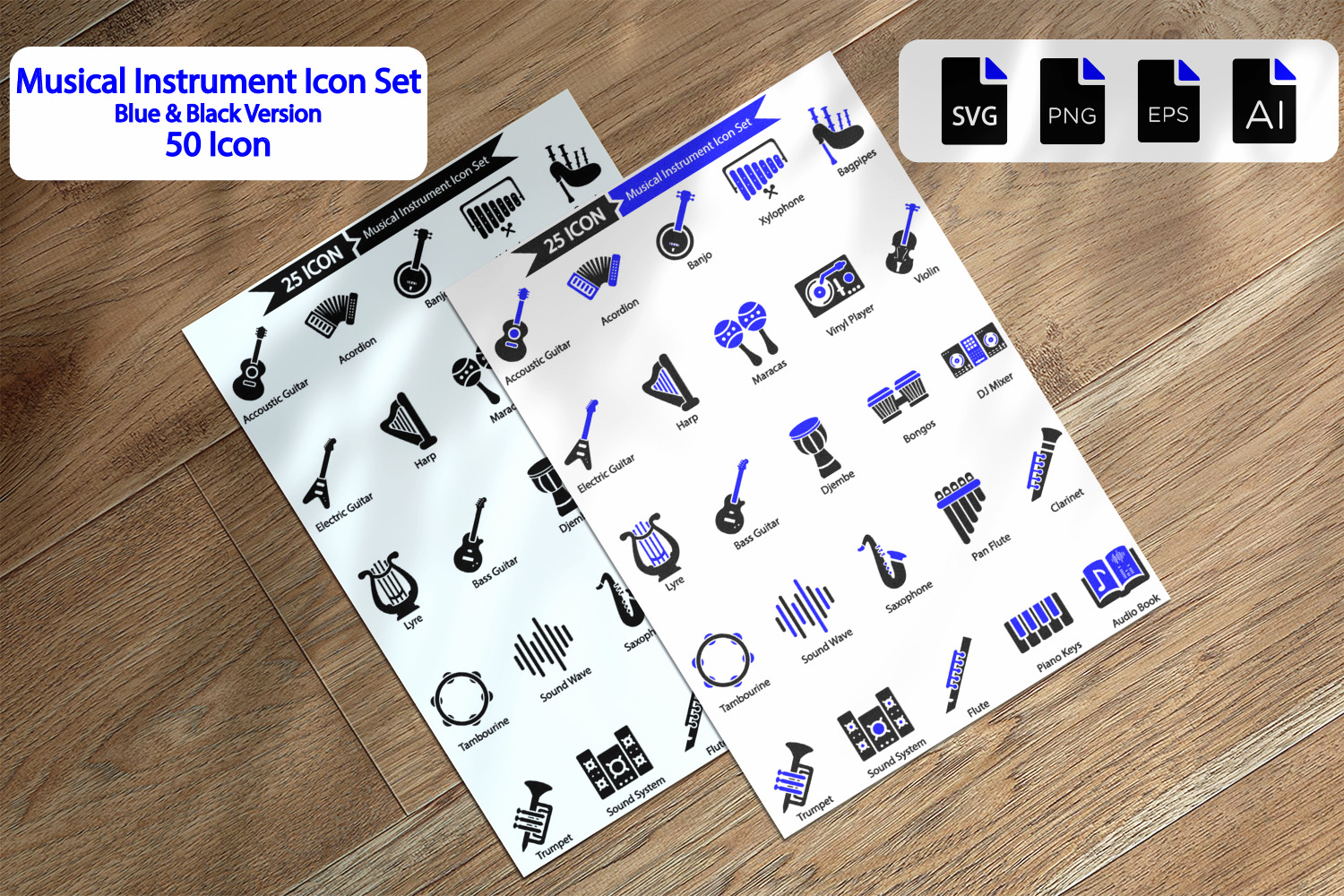 50 Premium Musical Instrument Icon Pack - TemplateMonster