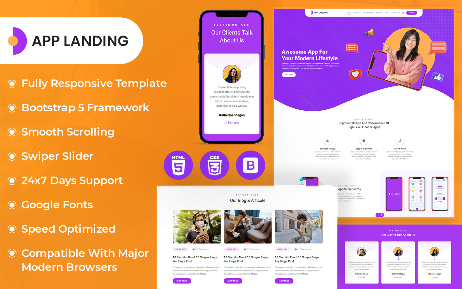 App-landing HTML Template #268750 - TemplateMonster