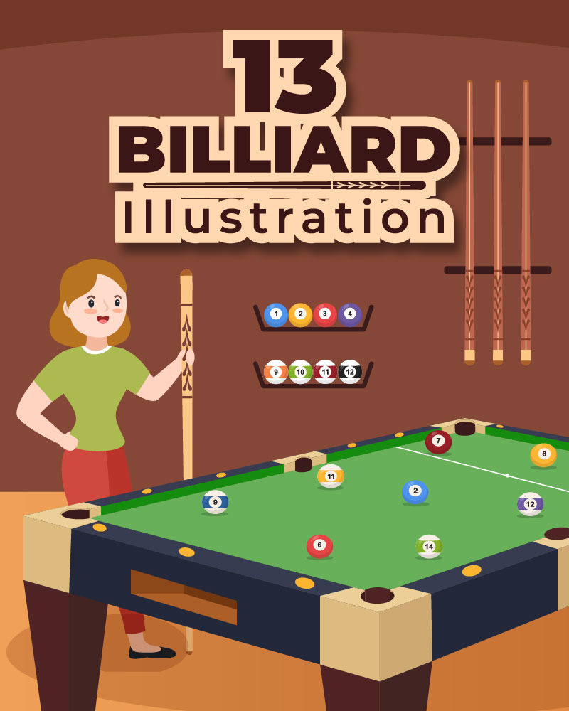 13 Billiards Game Illustration #268819 - TemplateMonster