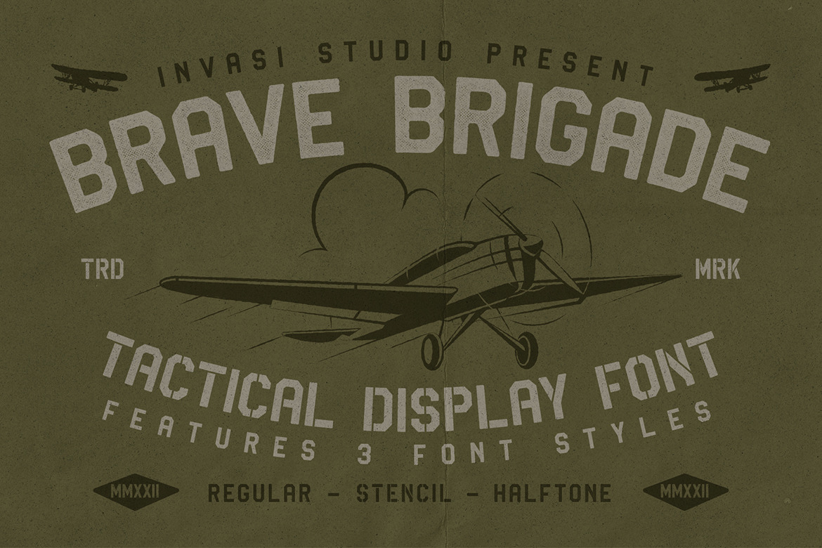 Brave Brigade - Tactical Display Font - TemplateMonster