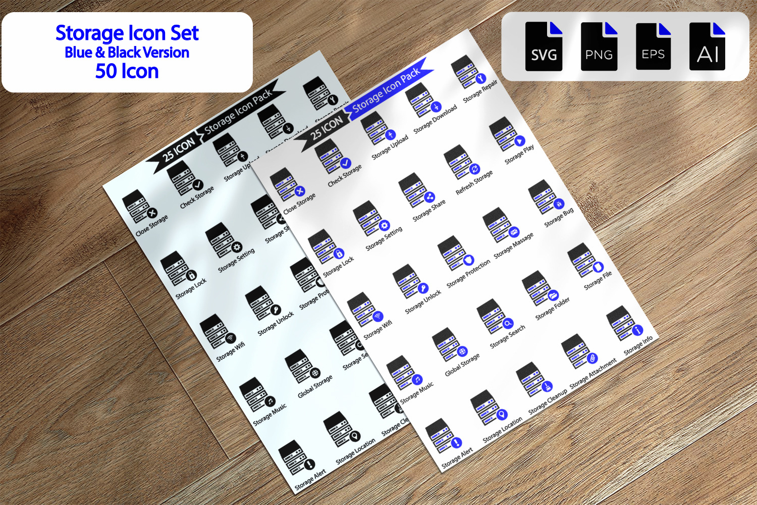 50 Premium Storage Icon Pack #269563 - TemplateMonster