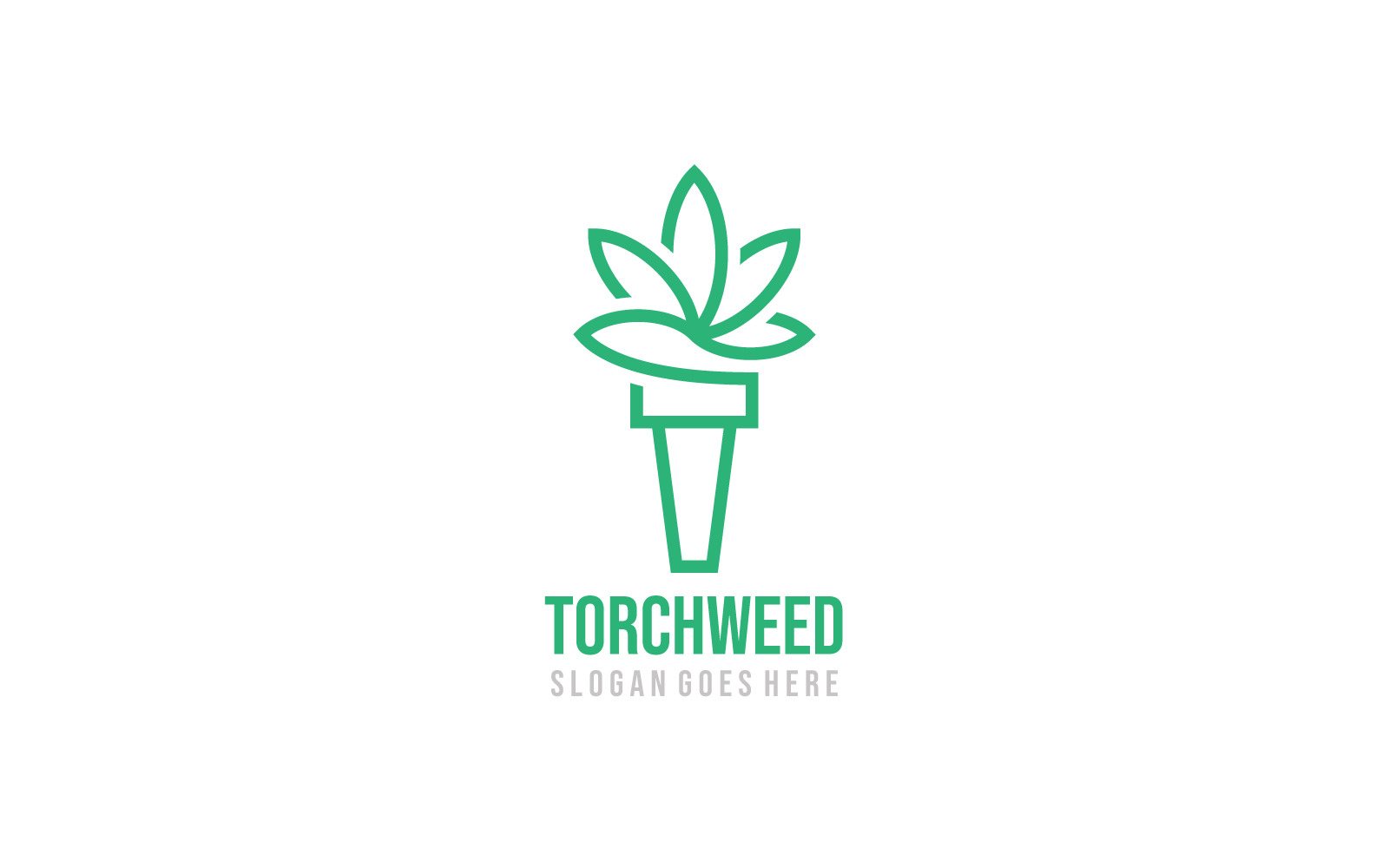 Torch Weed Plant Logo Template #270040 - TemplateMonster