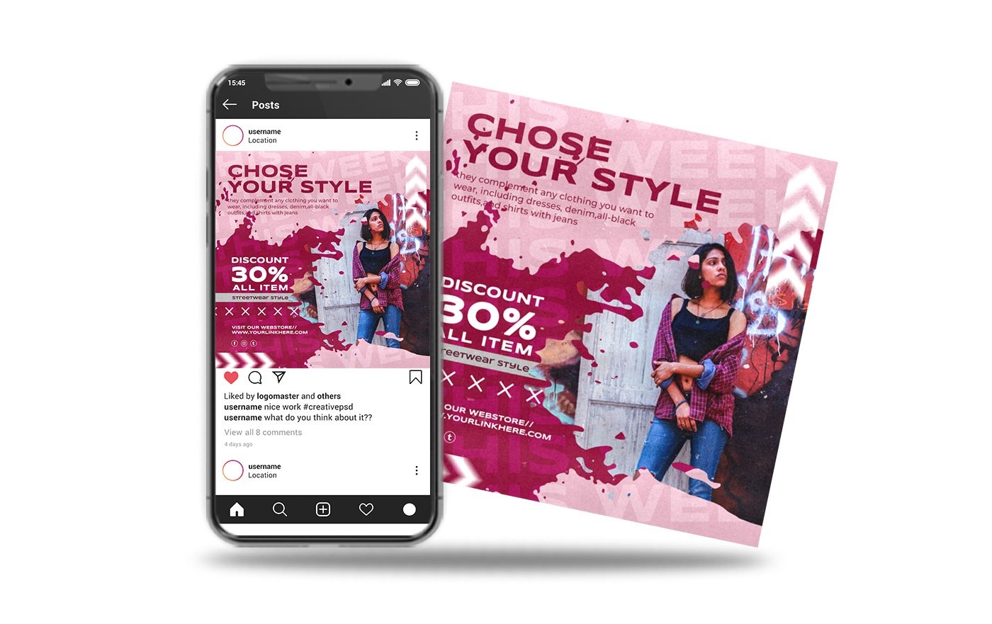 Instagram social media post urban streetwear