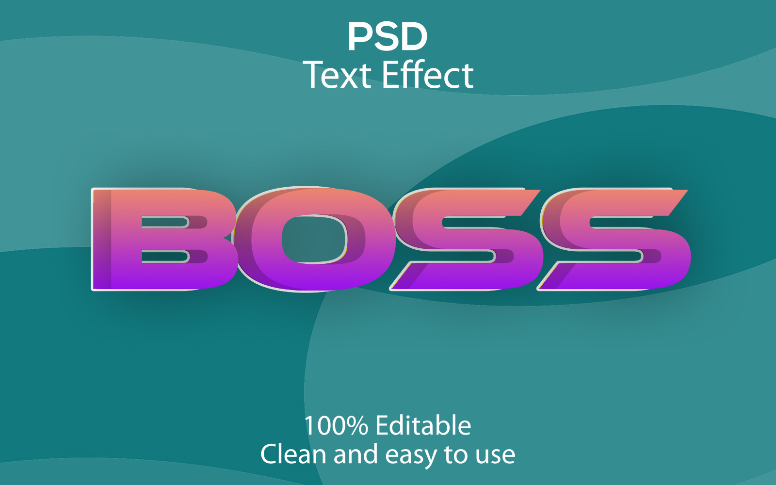 Boss | 3D Boss | Boss Editable Psd Text Effect | Modern Boss Psd Text ...