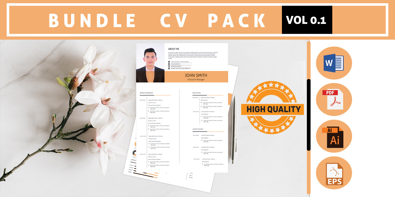Resume Bundle Pack VOL 0.1 #270825 - TemplateMonster