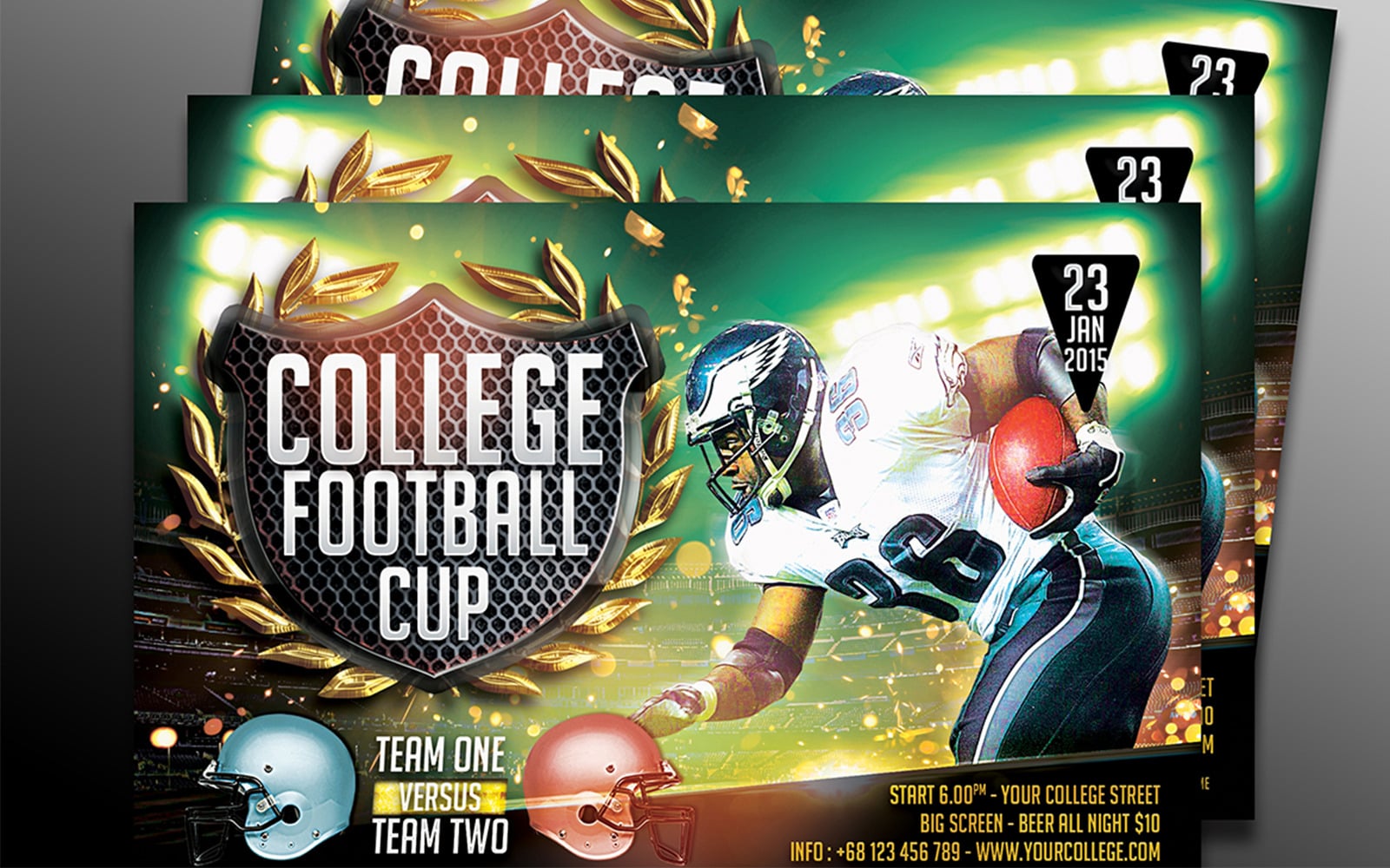 College football flyer template #270987 - TemplateMonster