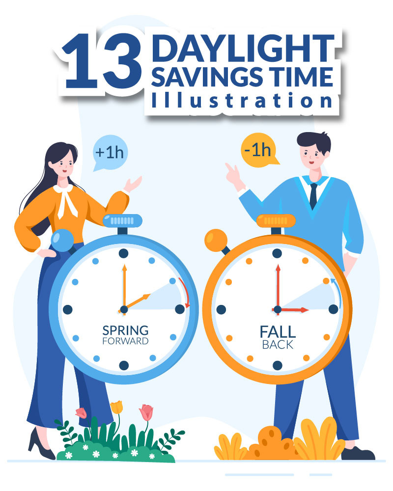 13 Daylight Saving Time Illustration - TemplateMonster