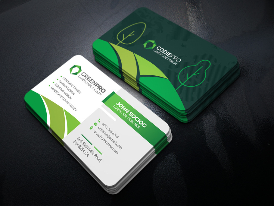 Landscape Business Card Template #271277 - TemplateMonster