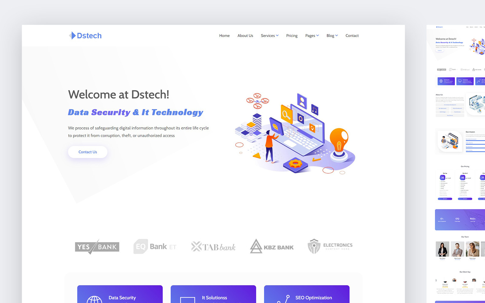 Dstech - Data Security and Technology Website Template
