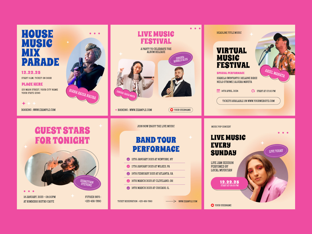 Concert Music Instagram Post Template - TemplateMonster