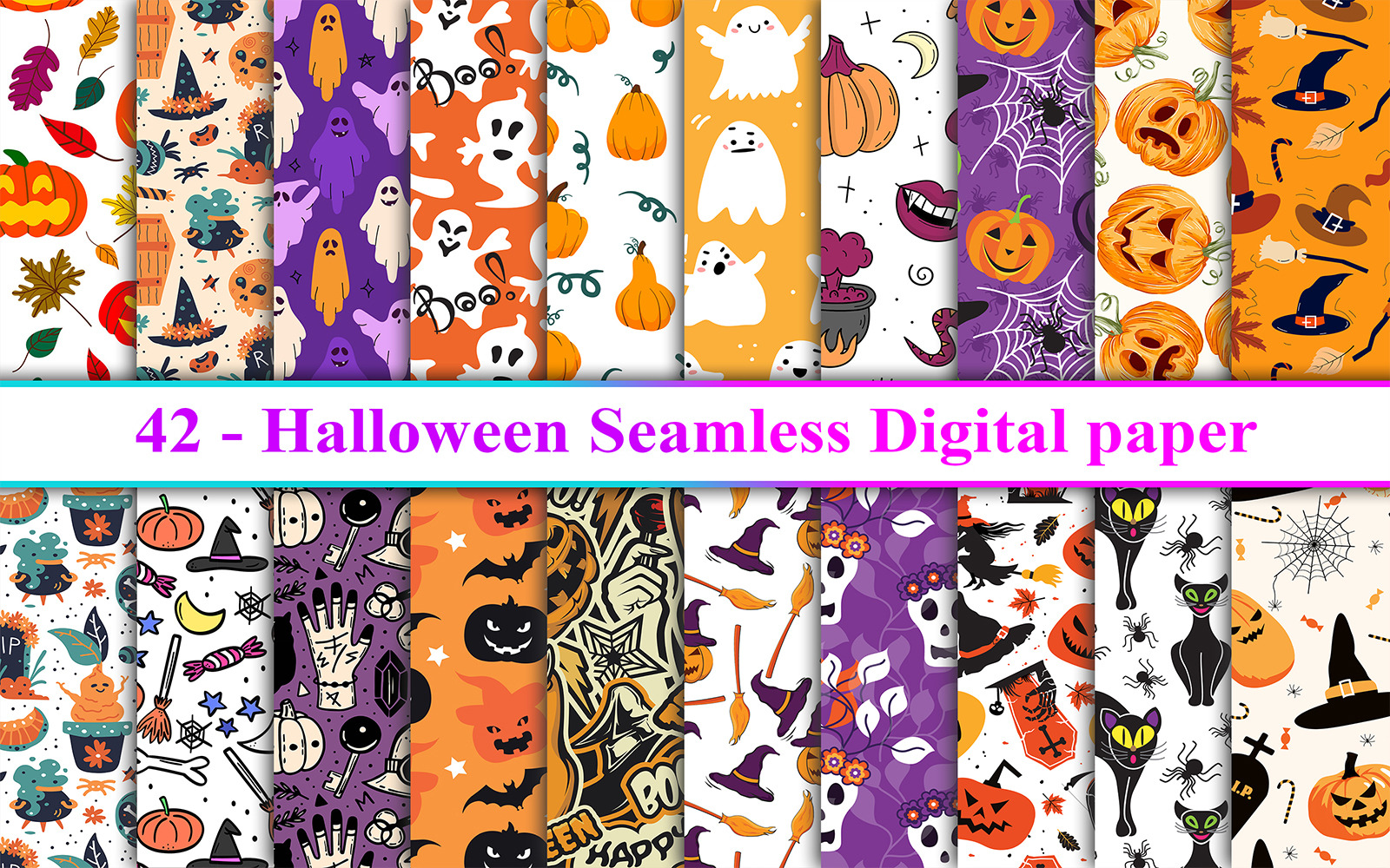 Halloween Digital Paper, Halloween Pattern, Halloween Seamless Pattern ...