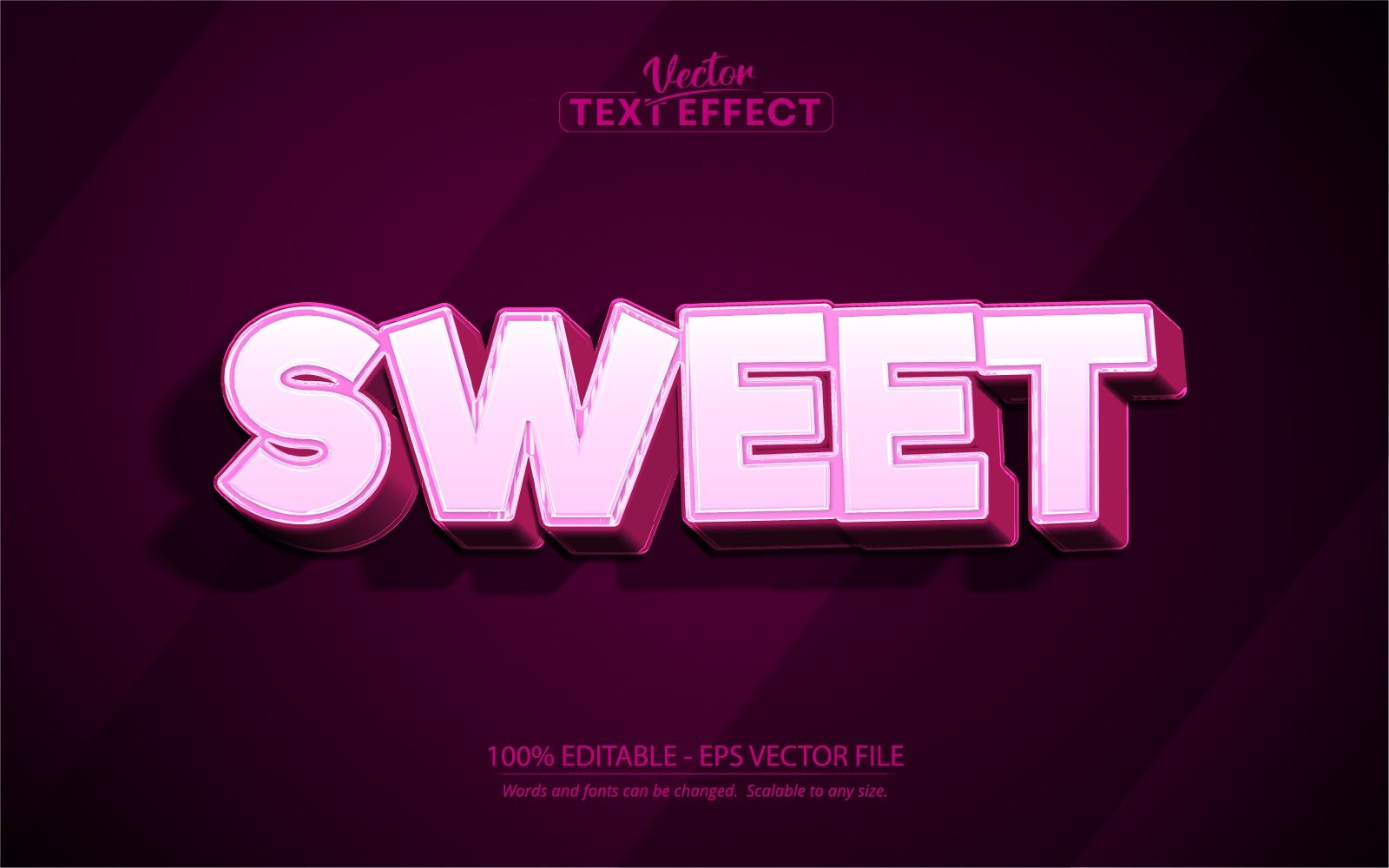 Sweet Editable Text Effect Comic And Pink Cartoon Text Style Graphics Illustration