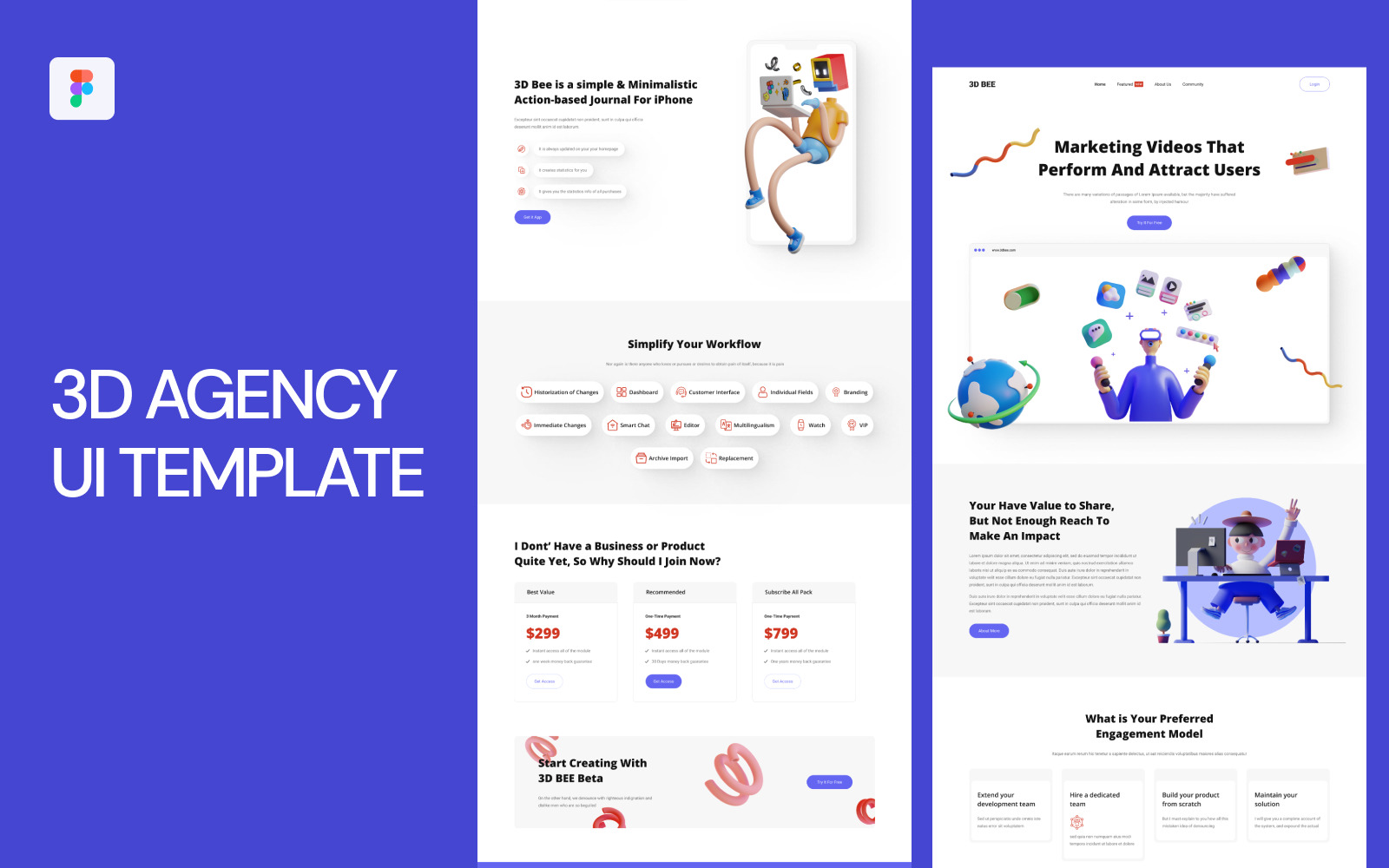 3D Agency UI Figma Template #272730 - TemplateMonster