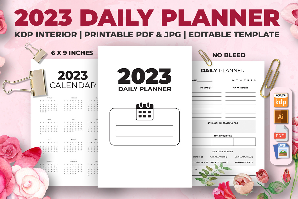 2023 Daily Planner KDP Interior #272798 - TemplateMonster