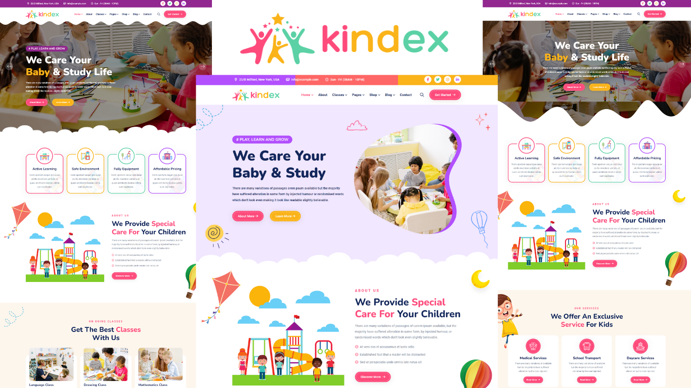 Kindex - Anaokulu ve Bebek Bakımı HTML5 Şablonu