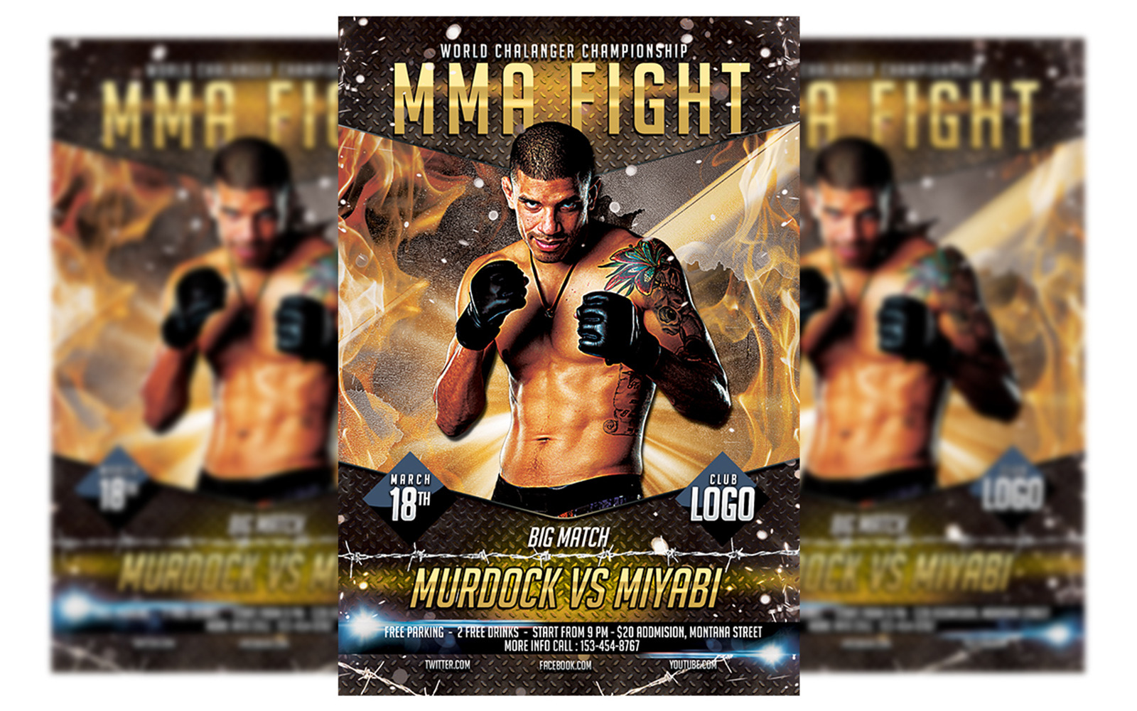 MMA Fighting Flyer Template #4 #272717 - TemplateMonster