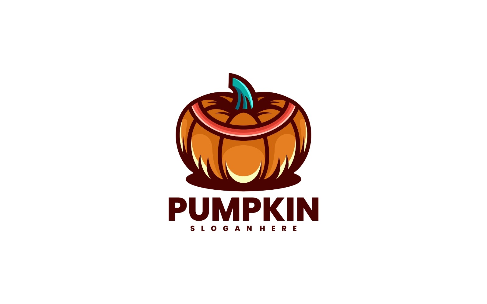 Pumpkin Simple Mascot Logo #272727 - TemplateMonster