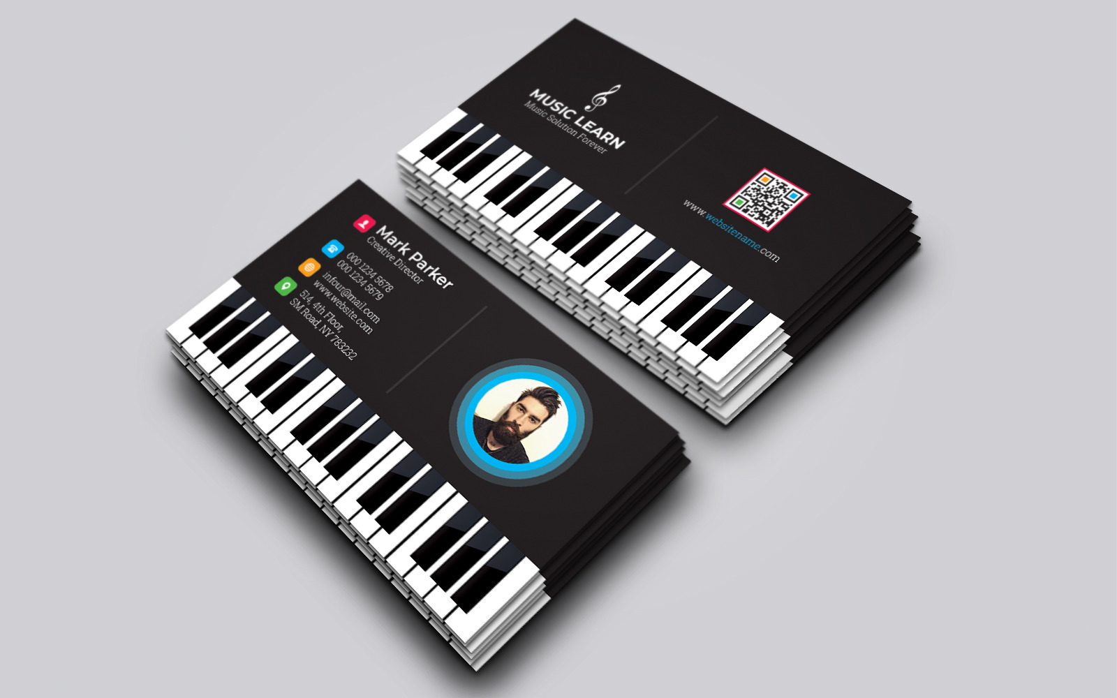 Piano Music Business Card Template 134 - TemplateMonster