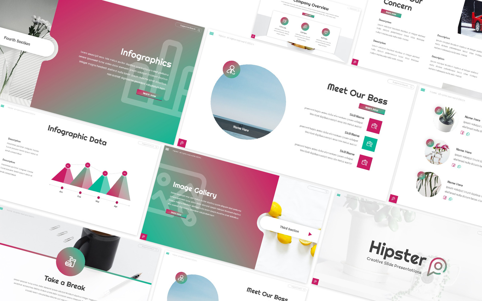 Plantilla de PowerPoint creativa Hipster - TemplateMonster