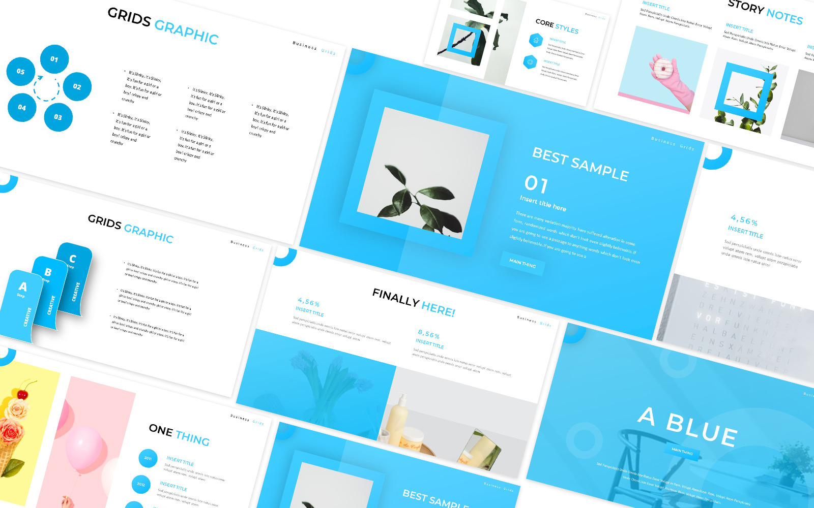 Eine blaue kreative Powerpoint-Vorlage - TemplateMonster