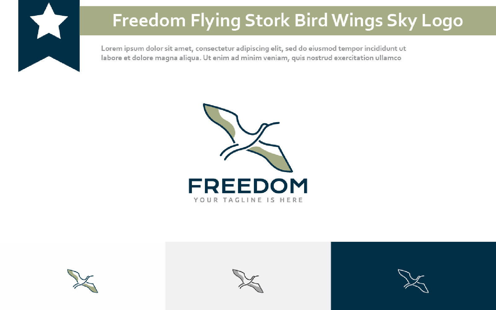 Freedom Flying Stork Bird Wings Sky Logo - TemplateMonster