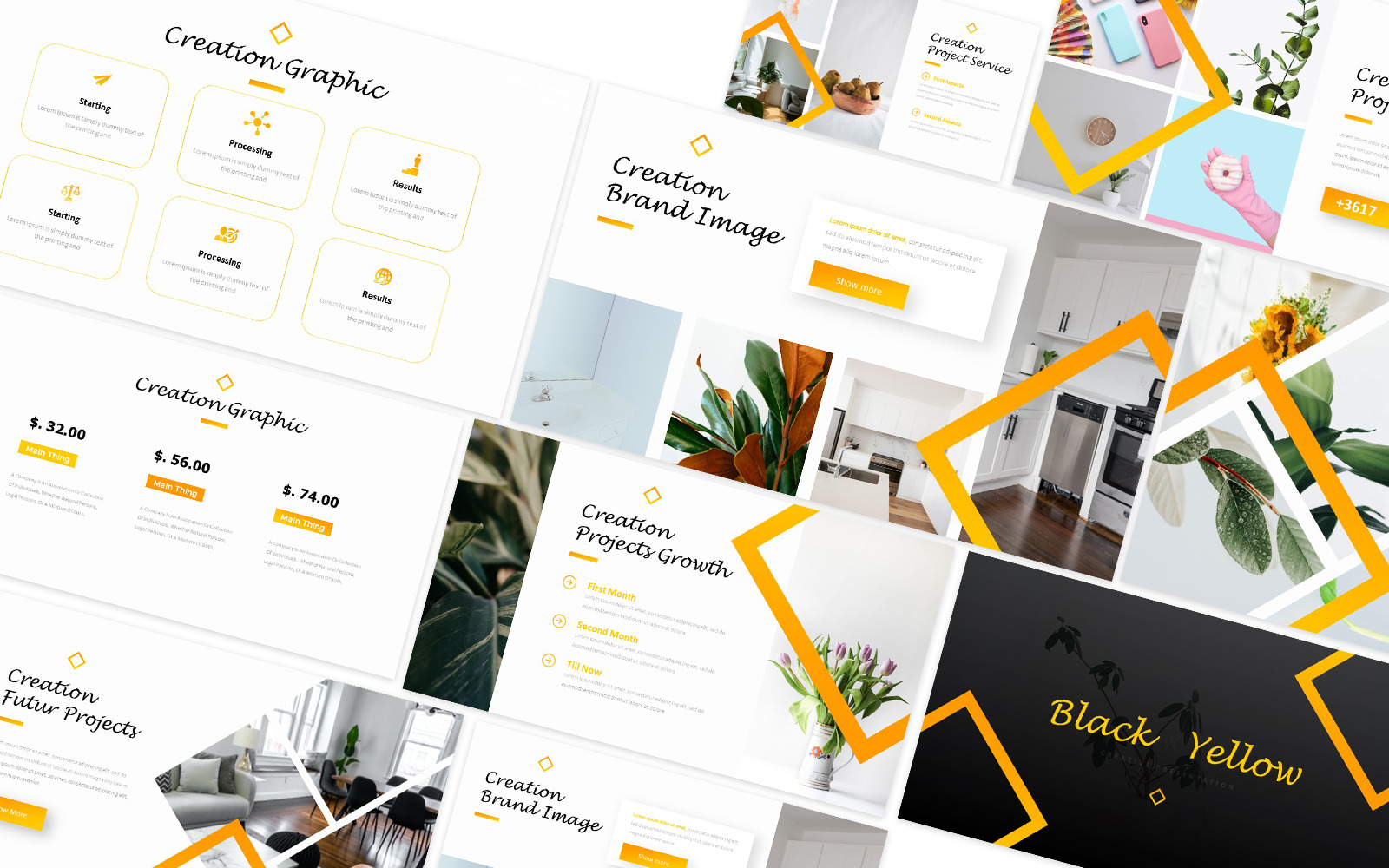 Schwarz Gelb Powerpoint-Vorlage #273532 - TemplateMonster