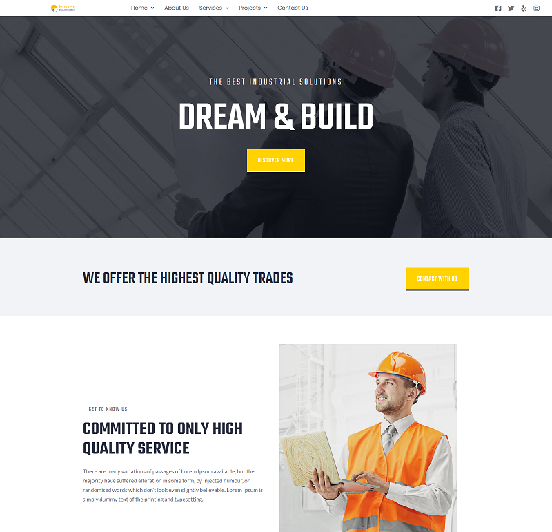 Koncrete - Construction & Building Elementor Template Kit