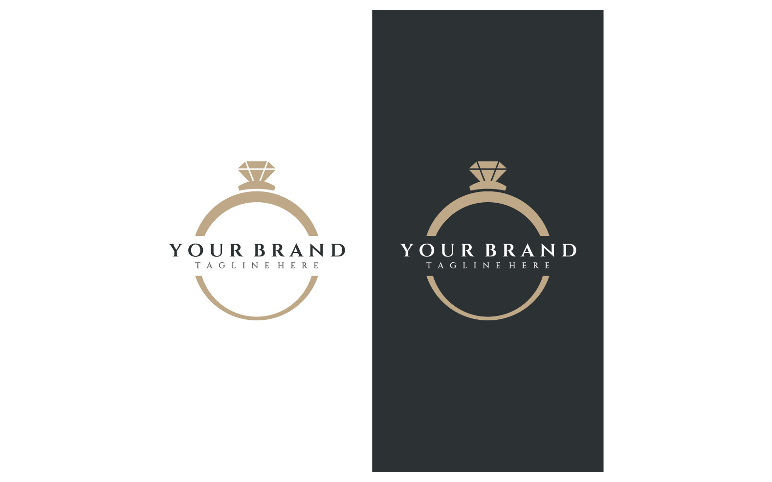 Modèle de vecteur de logo de bague de mariage