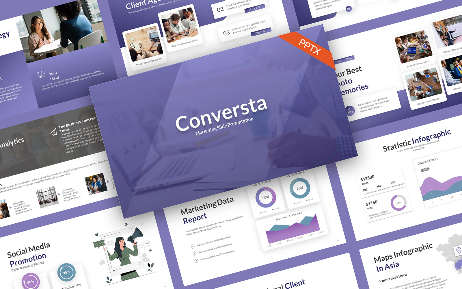 Modello PowerPoint di marketing aziendale di Converse