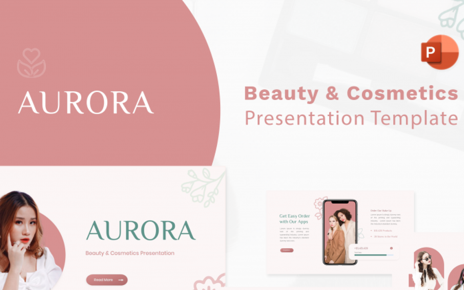 Aurora - Modello PowerPoint di bellezza e cosmetici