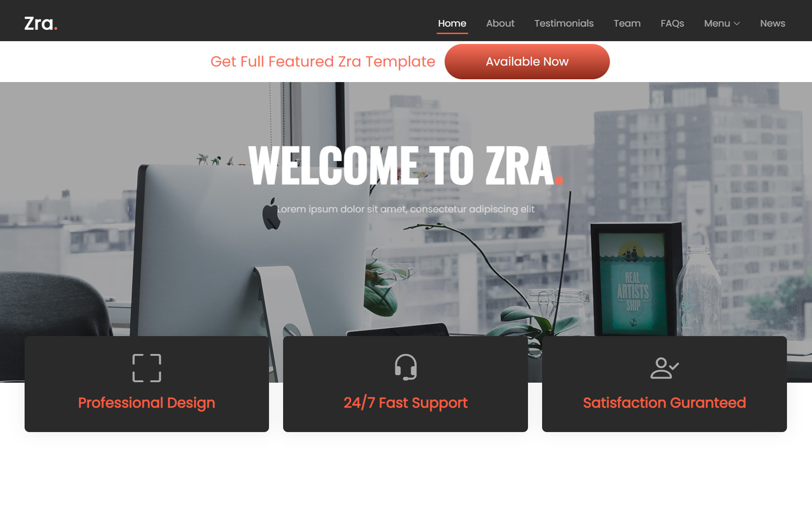 Zra - Multi-Purpose Free HTML Template - TemplateMonster