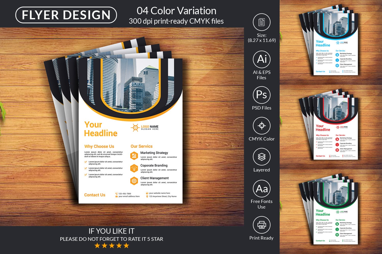 Professionelle Flyer-Design-Vorlage für Unternehmen