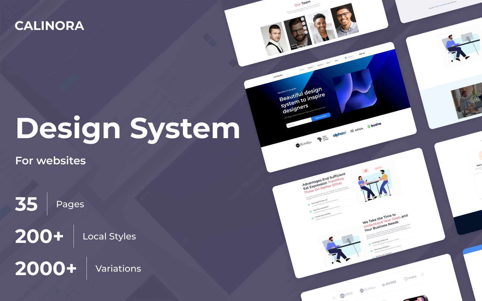 Design System Calinora - Figma UI Kit And Design System For Web Site ...