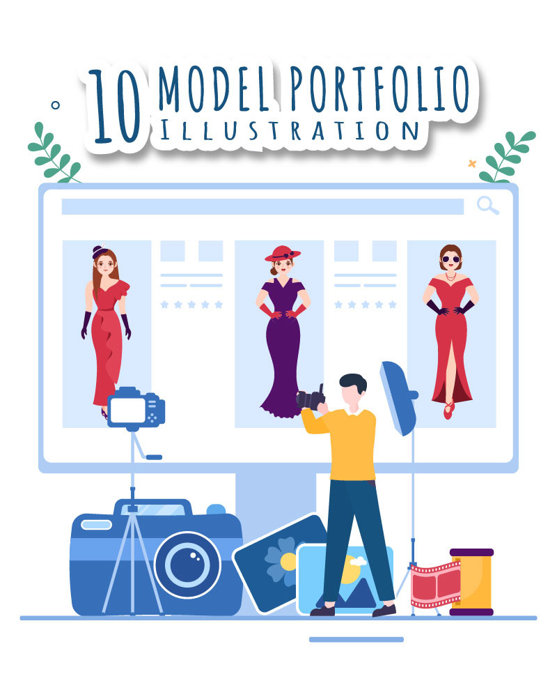 10 Model Portfolio Illustration #275726 - TemplateMonster