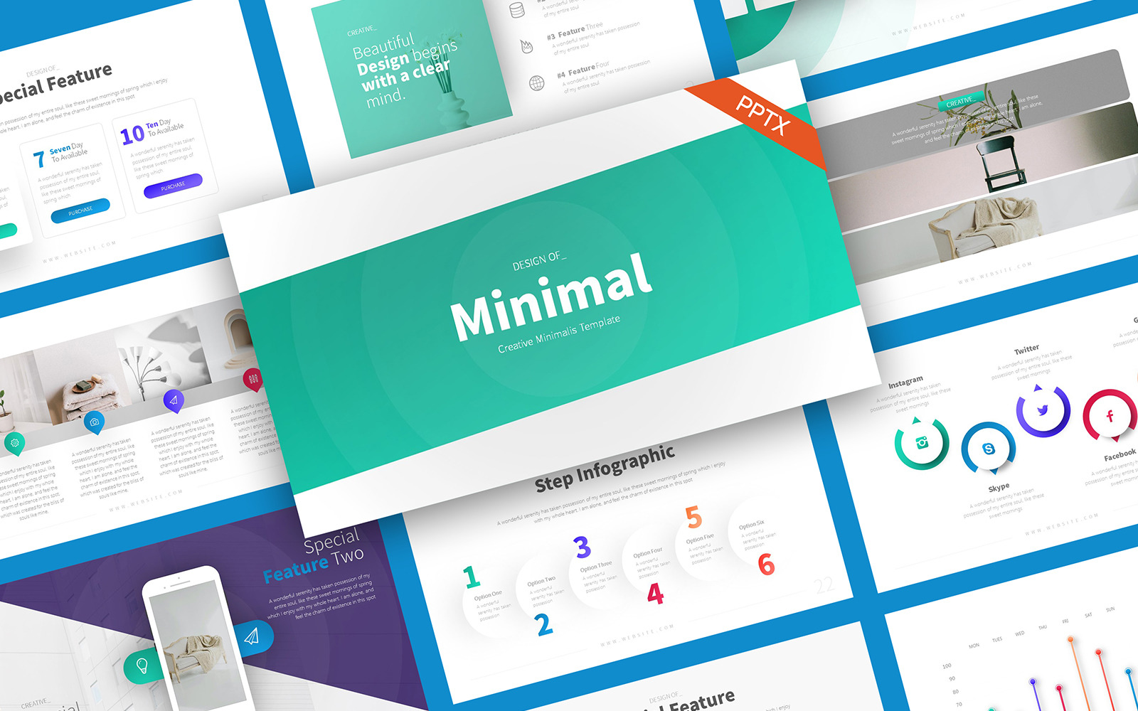 Plantilla de PowerPoint minimalista minimalista creativa