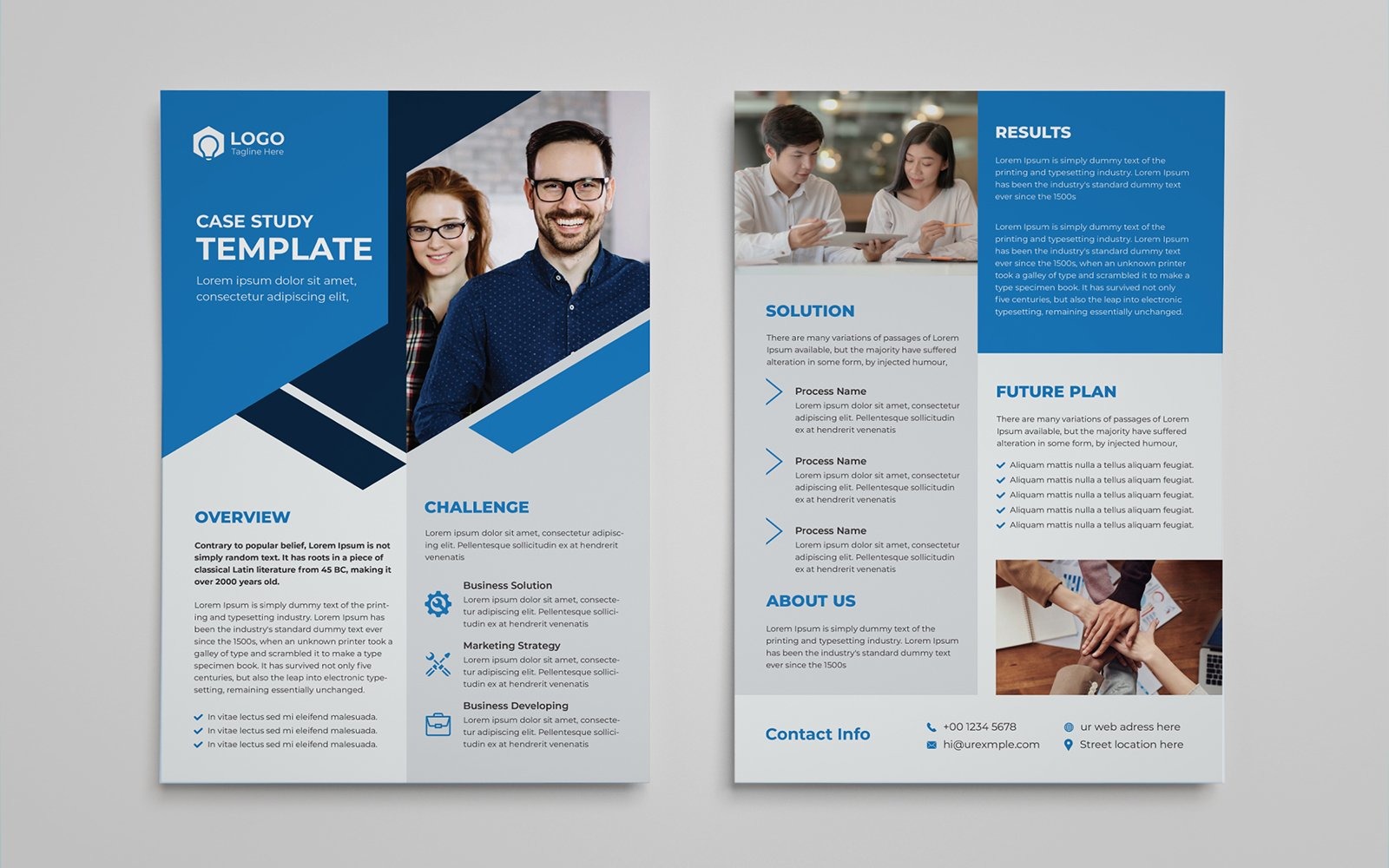 Clean modern case study design template - TemplateMonster